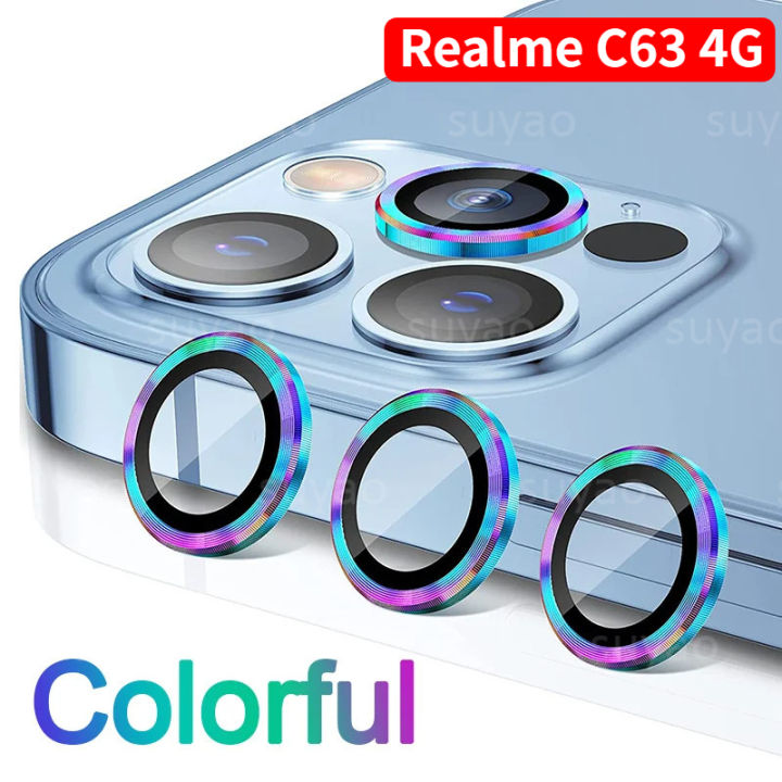ฟิล์มเลนส์กล้องถ่ายรูปสำหรับ Realme C63 4G 2024ตาเหยี่ยวกล้องโลหะกระจก ...