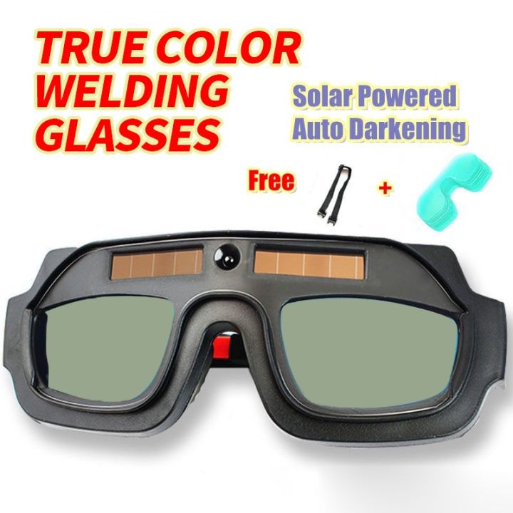 Safety Solar cells Anti-glare Goggles Mask Auto Darkening Welding Eyes ...