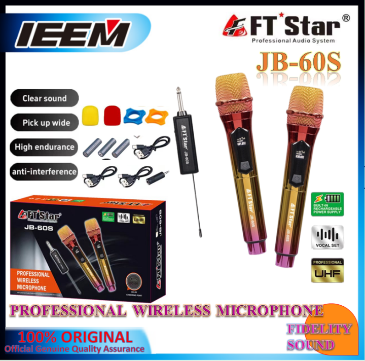FT STAR PROFESSIONAL WIRELESS MICROPHONE JB-60S | Lazada PH