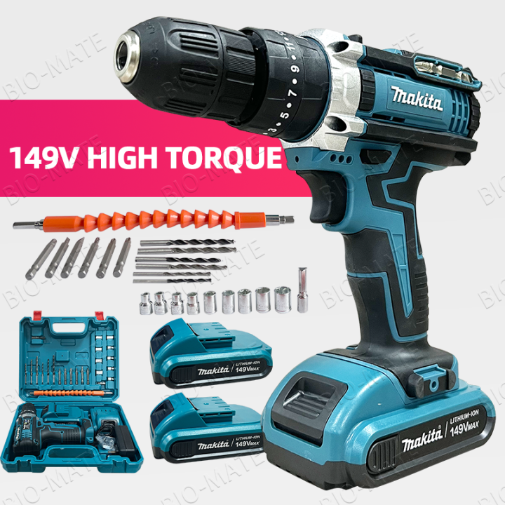 Makita Drill Cordless 2 Speed Drill machine impact drill Cordless full ...