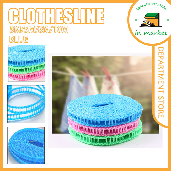 3/5/8/10m Meter Tali Gantungan Jemuran Tali Jemuran Baju Portable ...