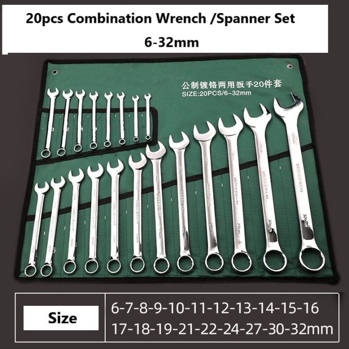 6-32mm Combination Wrench Spanner Sets Tools/ Set 20 pcs or 14 pcs Spanar Set Heavy Duty Premium ...