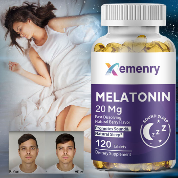 Melatonin Capsules Natural Sleep Fast Dissolving Natural Berry Flavor ...