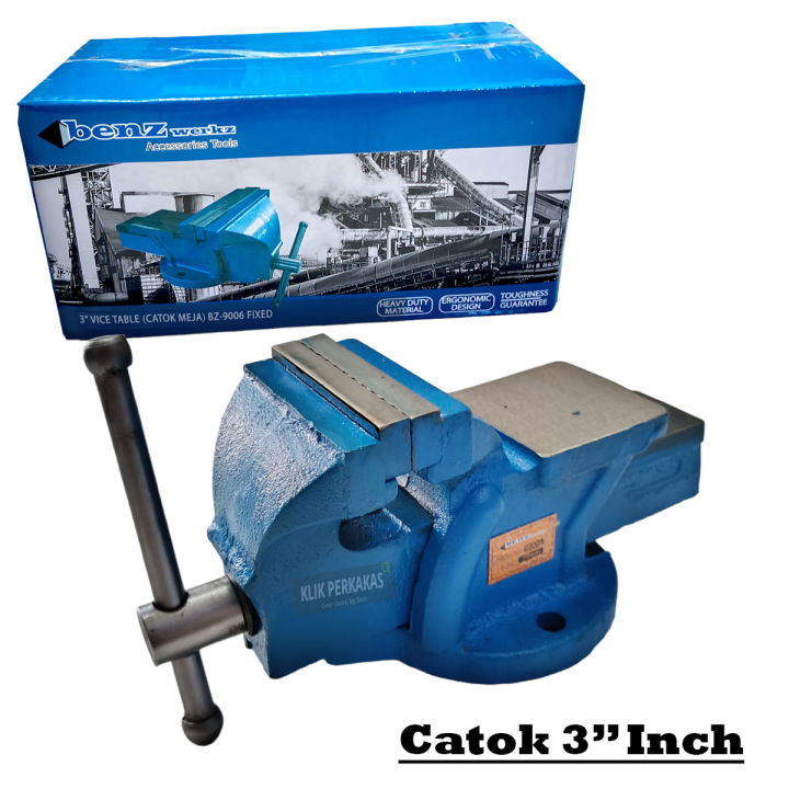 ORIGINAL!!Benz Catok Besi 3 inch /Ragum Besi 3'' Catok Ragum mini Biru ...