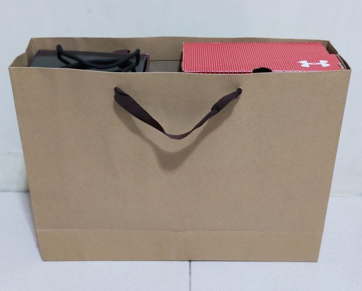 6pcs XXL Thick Kraft Horizontal Paper Bag Black Brown | Lazada PH