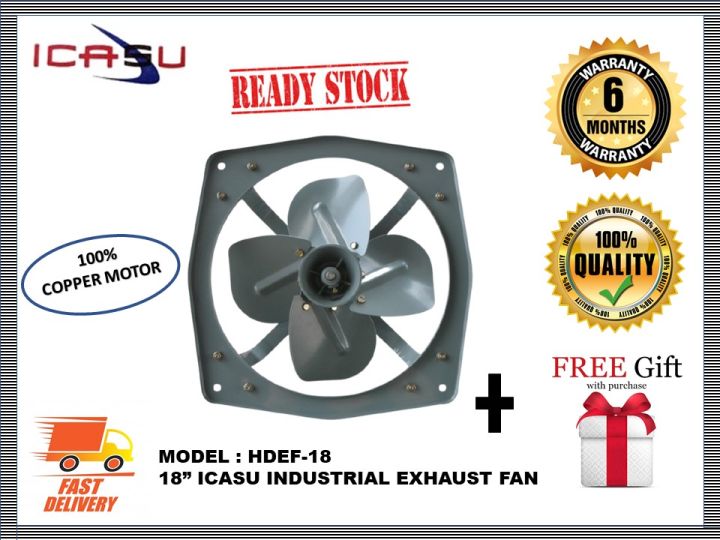 ICASU HDEF-18 HEAVY DUTY 18" WALL TYPE INDUSTRIAL EXHAUST FAN | Lazada