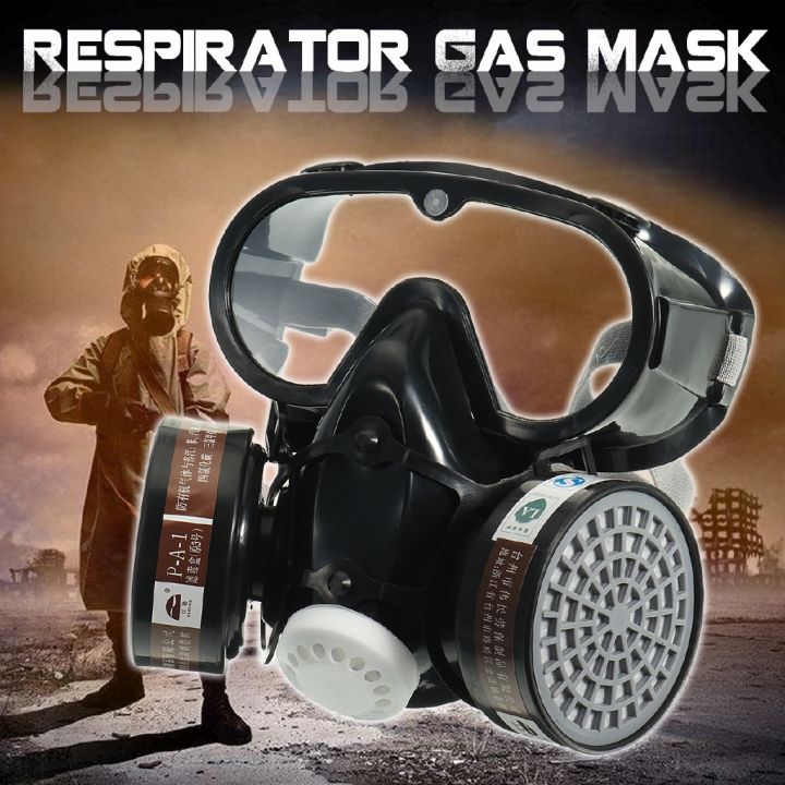 NEW Military Respirator Gas Mask Safety Chemical Anti-Dust Filter Eye ...