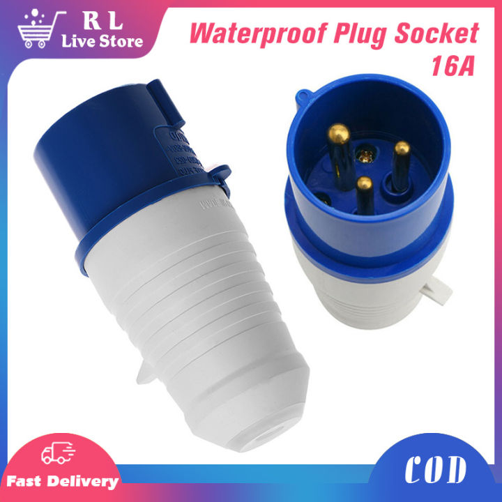 3 Pin Industrial Plugs Industrial Socket AC 220V 16A Male IP44 2P+E ...