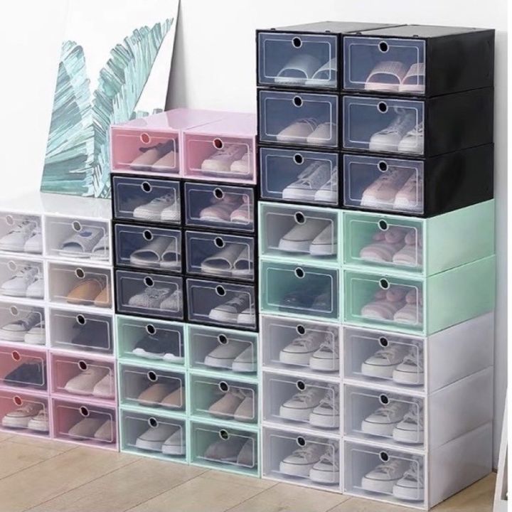 Shoe Box Clear Door Stackable Storage Case Drawer Type (1 piece ...