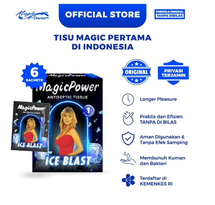 COD BARU Magic Power ICE BLAST Original 6 Sachet Original Antiseptic Plus Penunjang Performa ...