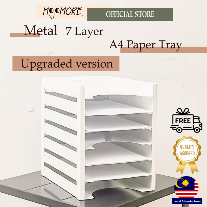 MOJOMORE® Metal Multipurpose 7 Layer Paper and File Organizer Rack ...