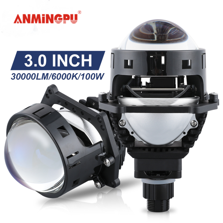 💡Buy1 free1 💡ANMINGPU 2pcs 3.0 inch bi led projector headlight Car led H4 Headlight Universal Bi ...