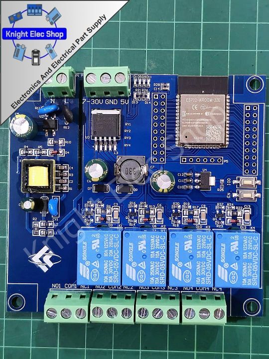 ESP32 WIFI Relay 4 Channel 5-60VDC / 220VAC (บอร์ด ESP32 + Relay 4 ช่อง ...