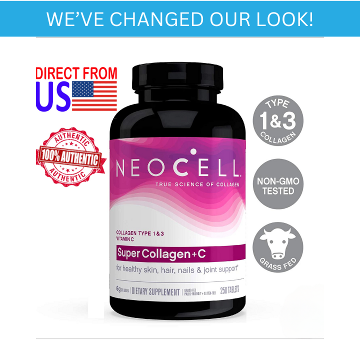 NEOCELL Super Collagen + C with Biotin 6g collagen 6000 mg 250 tablets | Collagen type 1&3 with ...