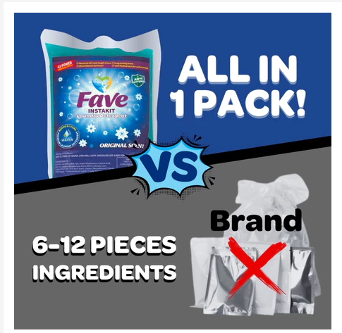 FAVE LAUNDRY Liquid, PASTE AND STICKERS ONLY, JUST ADD WATER FOR 6L ...