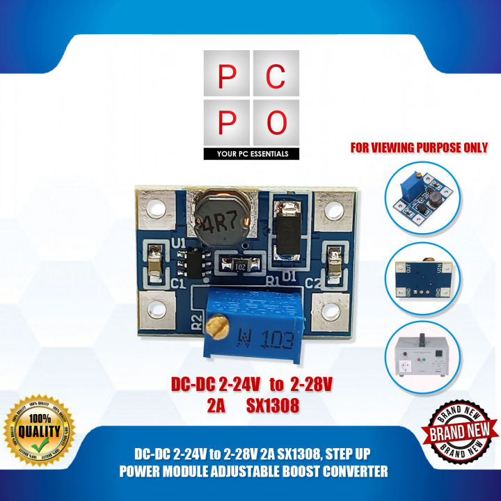 DC-DC 2-24V to 2-28V 2A SX1308, STEP UP POWER MODULE ADJUSTABLE BOOST ...