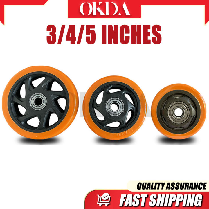 Push Cart Wheel Heavy Duty Pu Wheel No Steel Frame 3/4/5 Inch Material ...