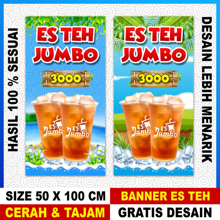 BANNER SPANDUK ES TEH JUMBO / BANNER ES TEH TERBAIK | Lazada Indonesia