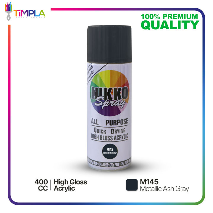 Nikko Spray Paint M145 Metallic ash gray All Purpose Quick Drying High ...