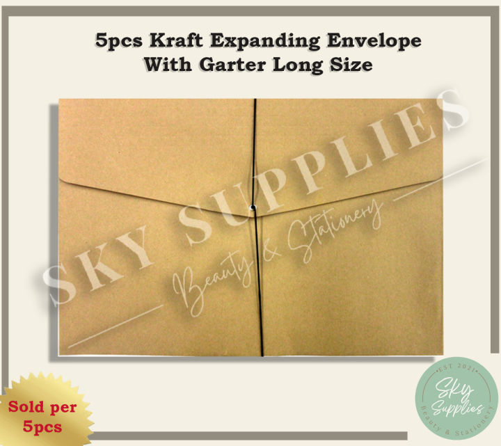 5pcs KRAFT Expanding Envelope With Garter Long Size | Lazada PH