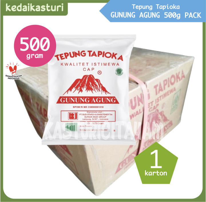 Tepung Tapioka Sagu Gunung Agung Merah 500gr x 1 Karton x 20 Pack ...