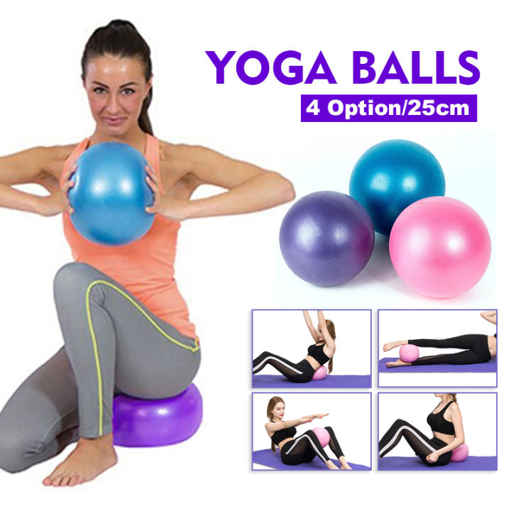 25cm Yoga Balls Small Pilates Ball 9.8in PVC Inflatable Balance Fitness ...