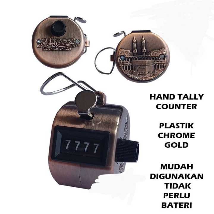Tasbih Besi Plastik Analog Tekan Mekanikal 4 Digit Number Golf Clicker ...