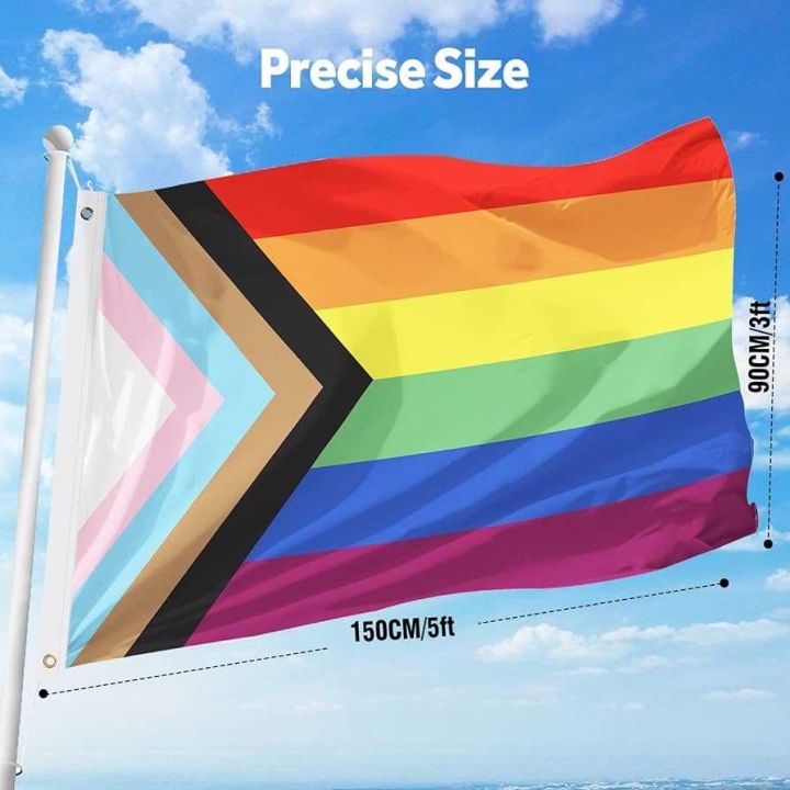 ธงสายรุ้ง New Inclusive Transgender LGBTQ ธง ผืนใหญ่ ผืนกลาง หลากสี ...