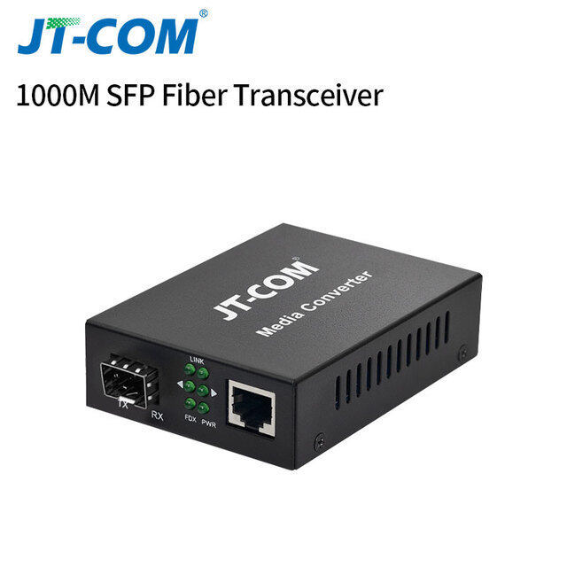 JT-COM Gigabit SFP Media Converter 1000Mbps Fiber to RJ45 Fiber Optic ...