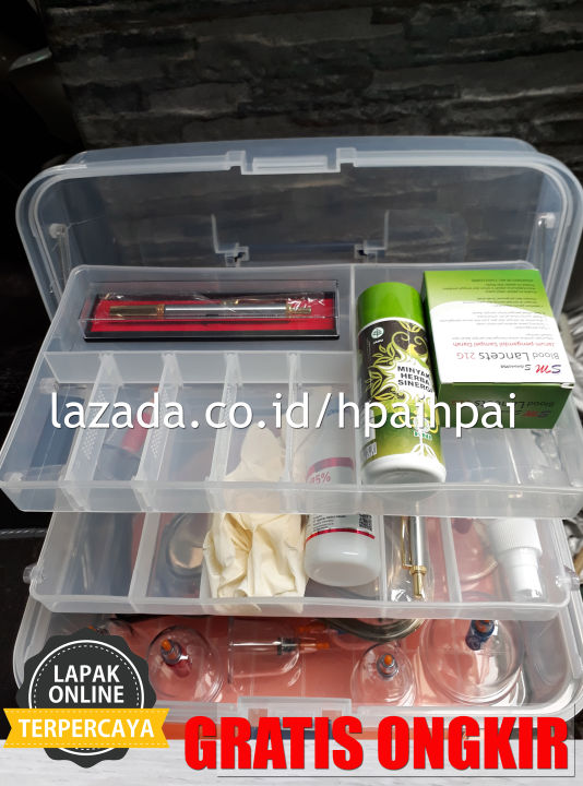 Tempat Alat bekam Transparan / box bekam transparant Tingkat / Toolbox ...
