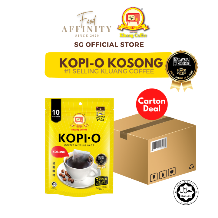 [Carton Deal] Kluang Coffee Cap TV Kopi-O Kosong 10gm x 10sachets x ...