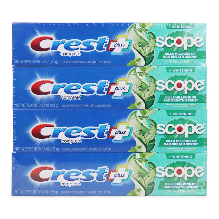 Crest Plus Complete Scope Whitening Tooth Paste 4x153g | Lazada PH