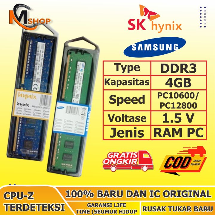 RAM PC Longdim 4GB DDR3 Samsung PC12800/1600Mhz PC10600/1333Mhz | Lazada Indonesia