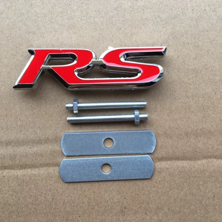 Red Metal RS Logo Front Grille Trunk Emblem Badge Sticker For Honda All ...