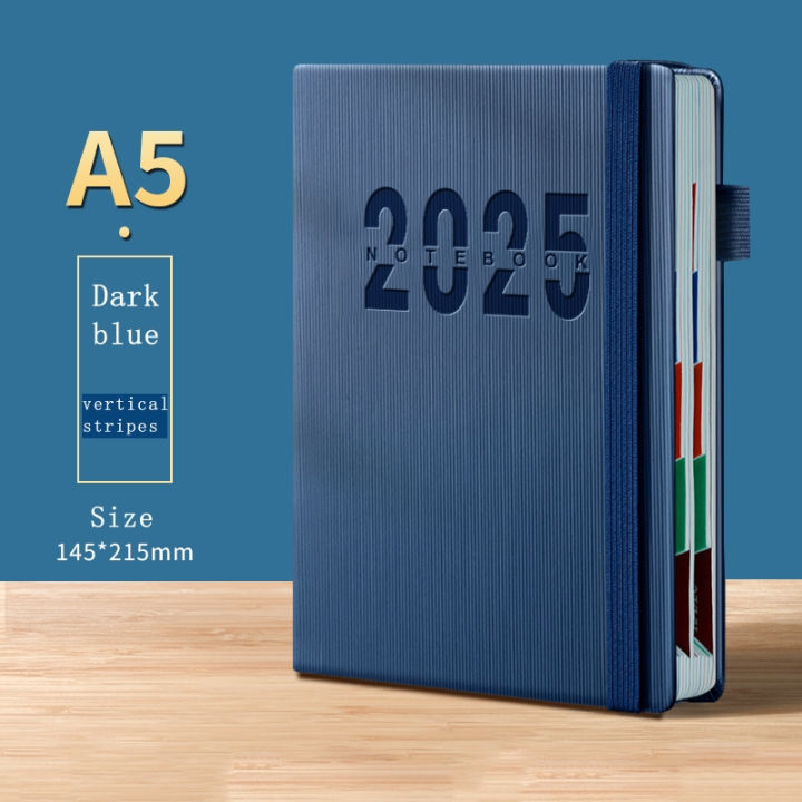 2025 Weekly & Monthly Planner A5 Notebook 100 GSM Paper PU Leather Hard ...