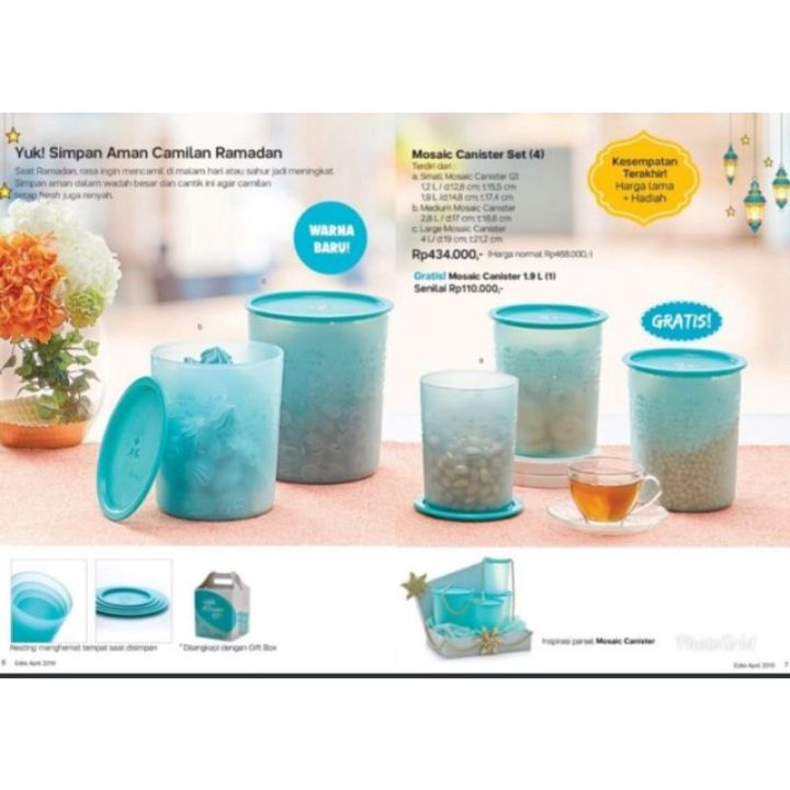 Mosaic canister set tupperware / toples set tupperware / paket toples ...
