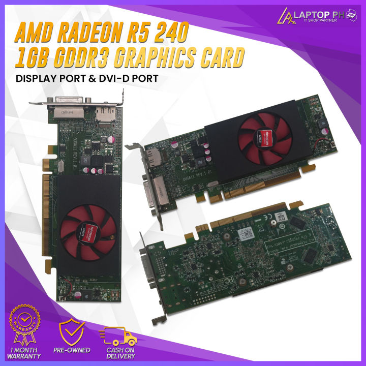 AMD RADEON R5 240 1GB GDDR3 Low profile GRAPHICS CARD | DISPLAY PORT ...