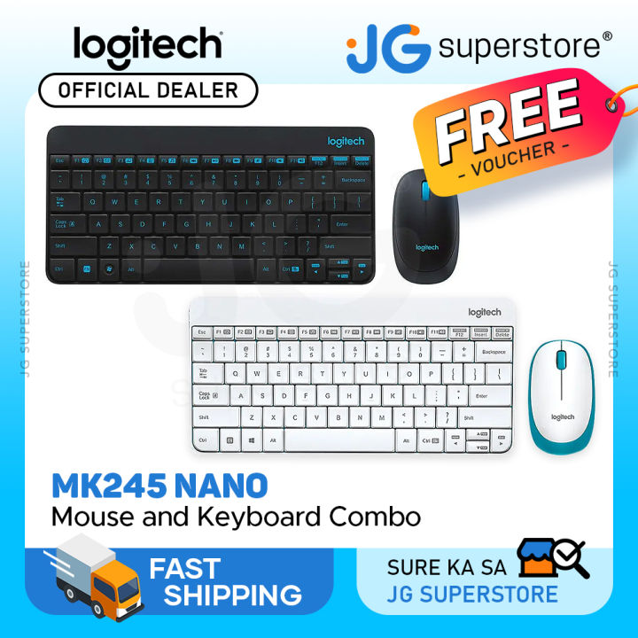 Logitech MK245 Nano Wireless Keyboard and Mouse Combo with 2.4GHz USB Receiver and 10m Wireless ...