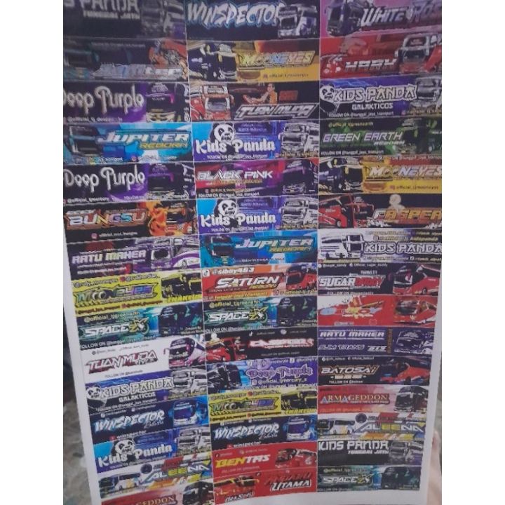 STIKER LOGO BUS BASURI 1 LEMBAR ISI 45 KOTAK/STIKER BUS VIRAL | Lazada ...