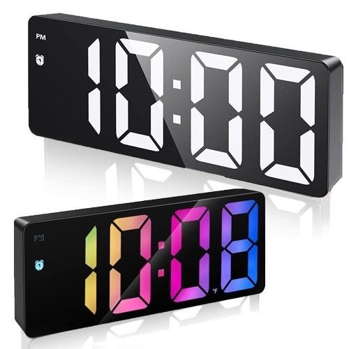LED Smart Voice Clock Control Bedside Clock Digital Alarm Clocks ...