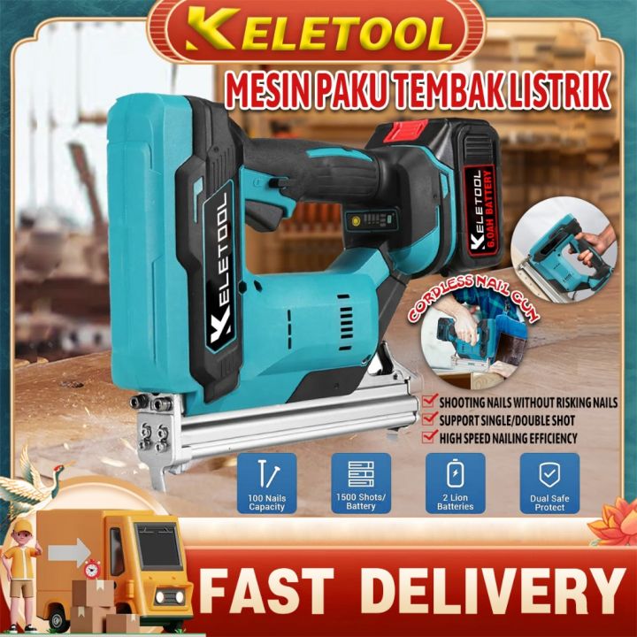 cordless impact gun Nail gun F30 Lithium-Ion Cordless Nailer Stapler ...