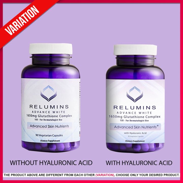 Relumins 1650mg Glutathione - 15x Derma Formula OR with Hyaluronic Acid ...