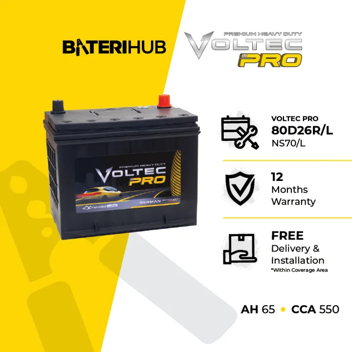[ 80D26L | 80D26R | Voltec PRO ] Car Battery Bateri Kereta | Proton ...