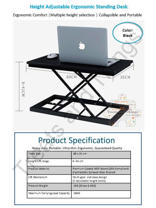 Special Sale TnT - Height Adjustable Ergonomic Standing Desk Sit Stand ...