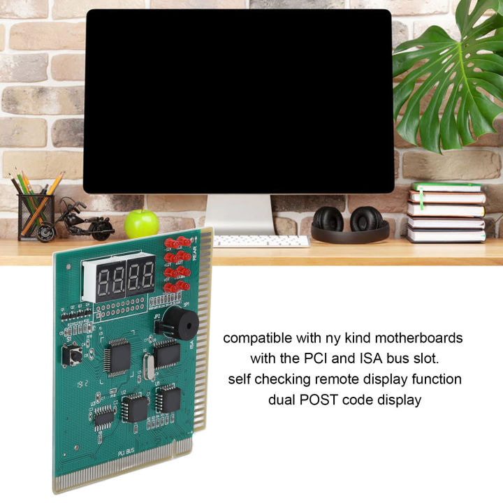 PC Diagnostic Card 4 Digit Standard PCI ISA Port Dual POST Code Display ...