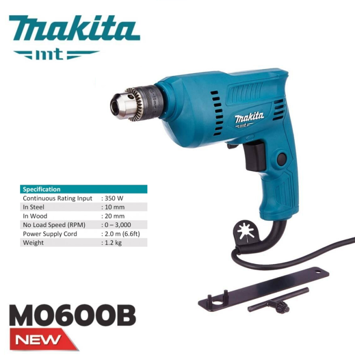 MAKITA Mesin Bor Listrik 10mm Bor Tangan Kayu Besi Electric Drill Reversible Bolak Balik M0600B ...