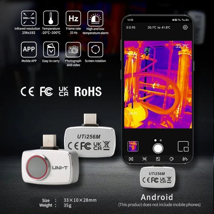 UNI-T UTI256M Digital imager Type-C Mobile Infrared Thermal Imager ...