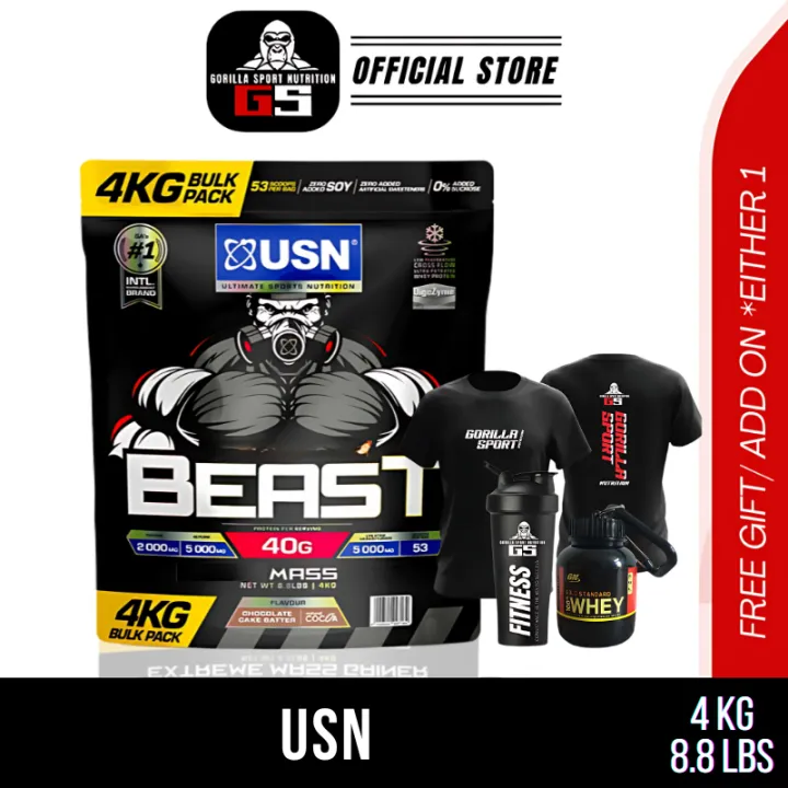 USN Super Grow Beast Extreme Mass Gainer Protein (4KG) | Lazada