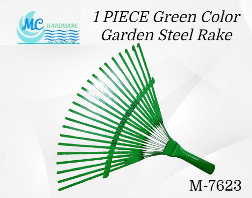 MC HARDWARE M-7623 1 PIECE Green Color Garden Steel Rake | Lazada PH