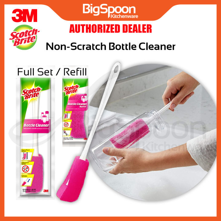 3M SCOTCH-BRITE DBC-01 Full Set/Refill Non-Scratch Bottle Cleaner ...